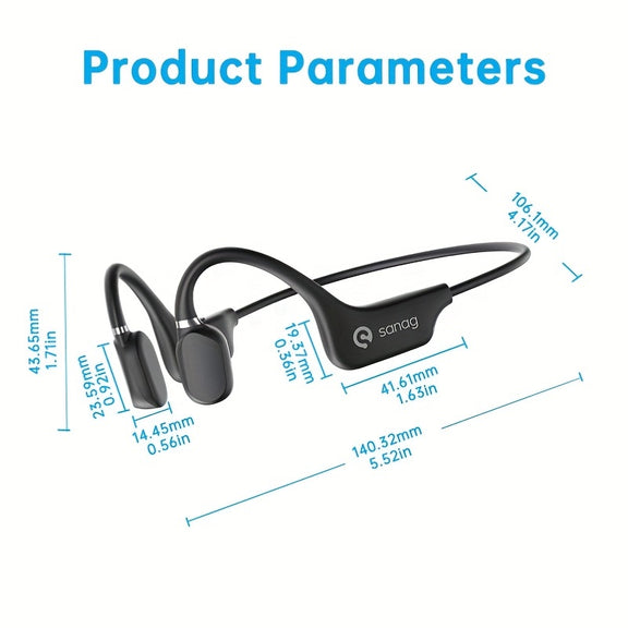 Sanag A5x True Bone Conduction Earphone Open Ear Wireless Sport Headph