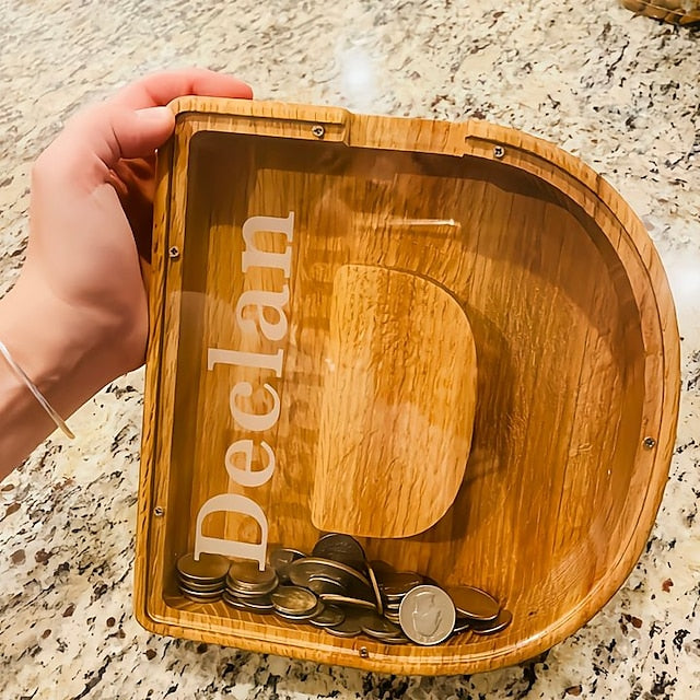 Personalized DIY Custom Wooden Letters Coin Bank – FOFOPO