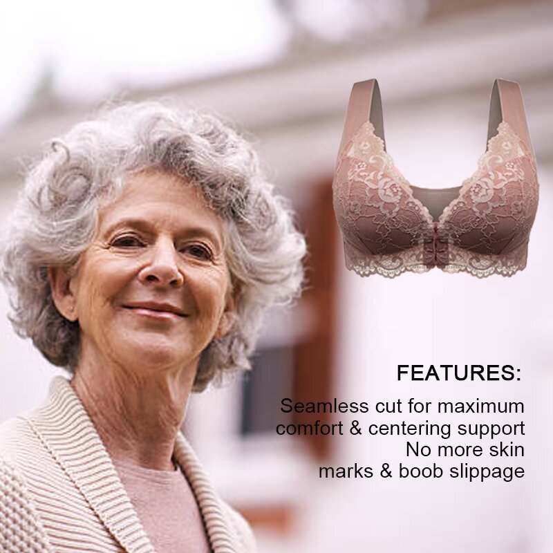 Bra for Older Women Front Closure 5d Shaping Push Up Seamless No Trace ...