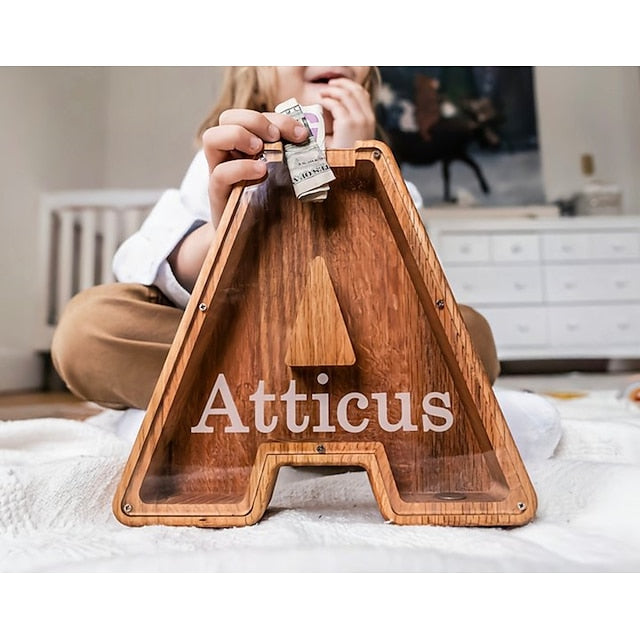 Personalized DIY Custom Wooden Letters Coin Bank – FOFOPO